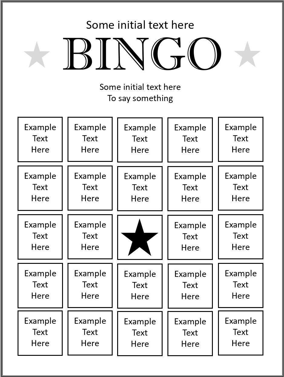 Bingo Template Doc
